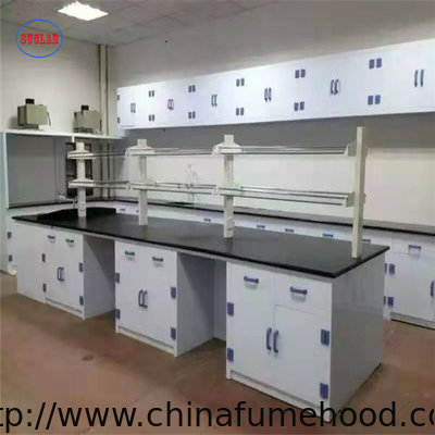 wholesale School Lab Furniture Polypropylene Central Island Bench With Cabinets Chemical Experiment