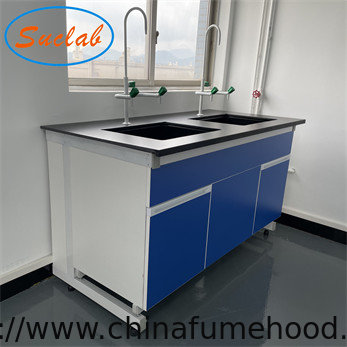 Customized Made Blue  Lab Bench Hospital  Lab Bench Furniture With Storage Manufaturers