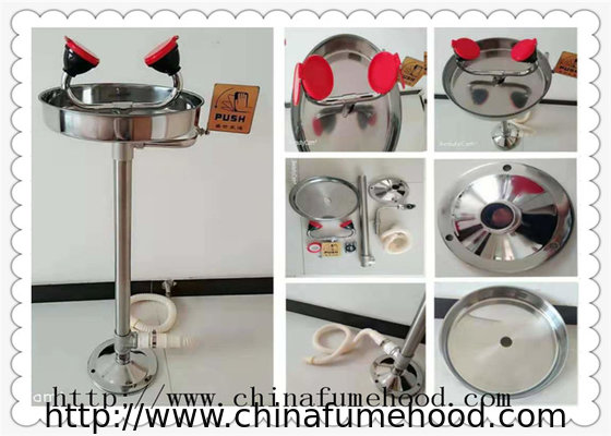 CE Approved Stainless Steel Floor Laboratory Fittings Emergency Eyewash Station