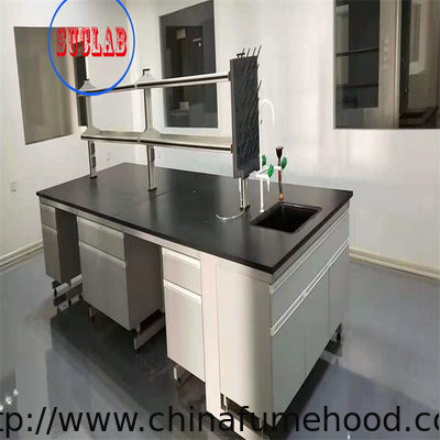 Grey White Lab Workbench Suppliers All Steel Frame For High School / Hospital