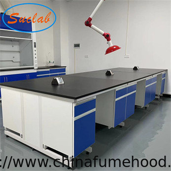 Customized Made Blue  Lab Bench Hospital  Lab Bench Furniture With Storage Manufaturers