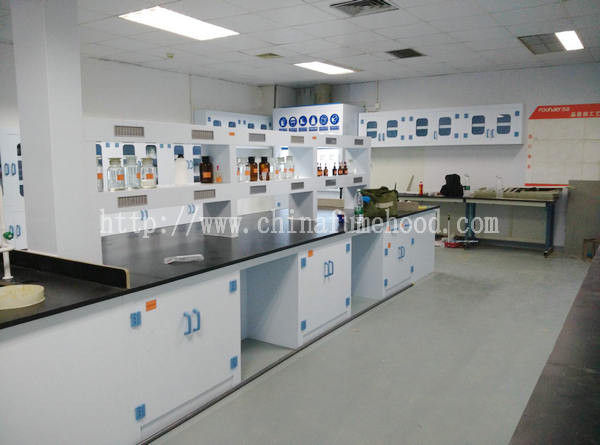 Floor Mounted Chemistry Lab Cabinets Ploypropylene Island Table Workbenches