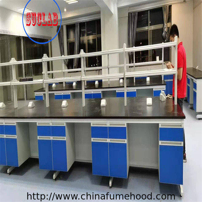 Heat Resistant Laboratory Working Table Lab Casework 3000*1500*850mm